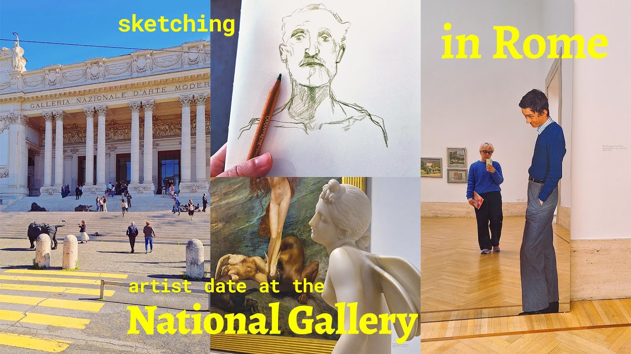Sketching at the National Gallery Art museum date on a Sunday in Rome ...
