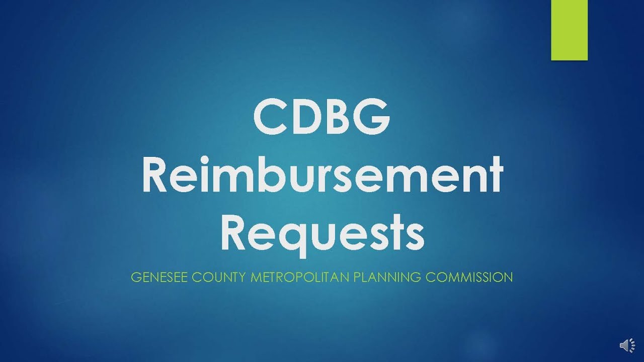 CDBG Reimbursement Requests Video - YouTube
