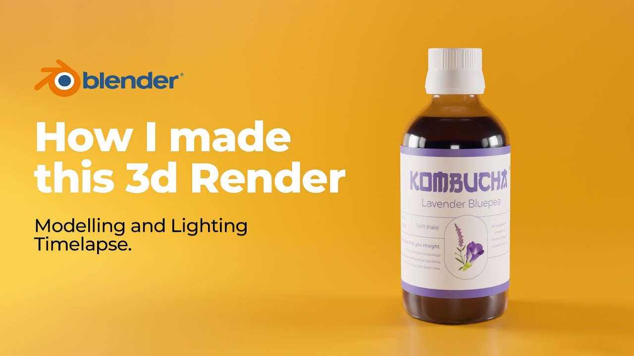 3d animation of Kombucha Bottle | Modelling, Animation and Lighting ...