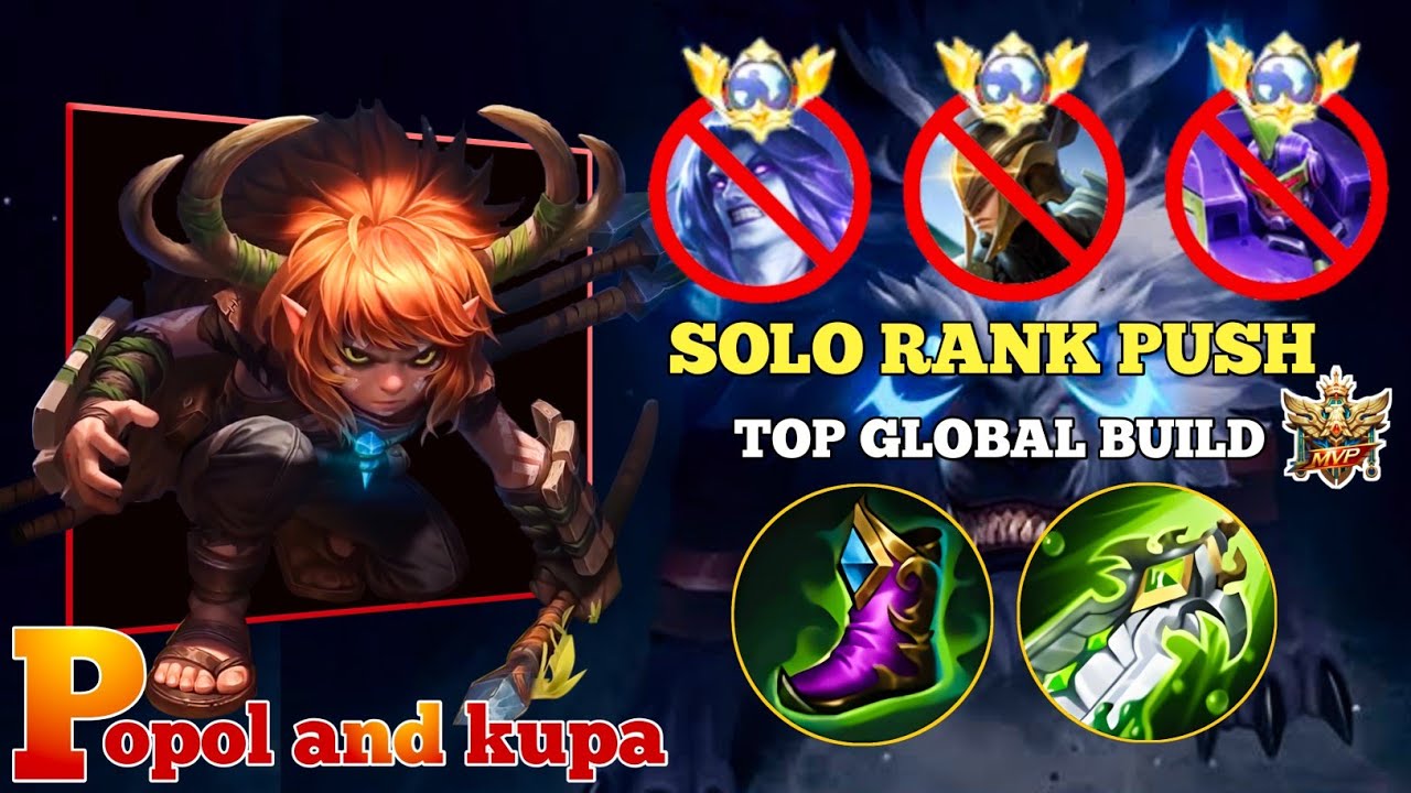 20 Kills Full Gameplay!! Popol and Kupa Trick Solo Rank Pushing Noop to Pro ~ Top 1 Global MLBB ...