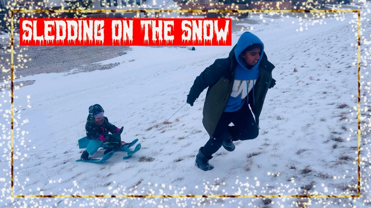Fun 🤩 fun 🤩 fun 🤩 Sledding on the snow ️ - YouTube