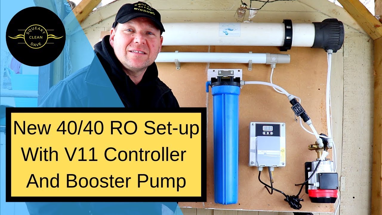 40/40 RO Membrane Set-up With new V11 Controller and Booster Pump - YouTube