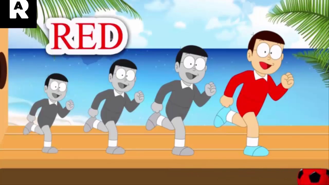 Learn Colors with Nobita Doraemon WOODEN FACE HAMMER XYLOPHONE - YouTube