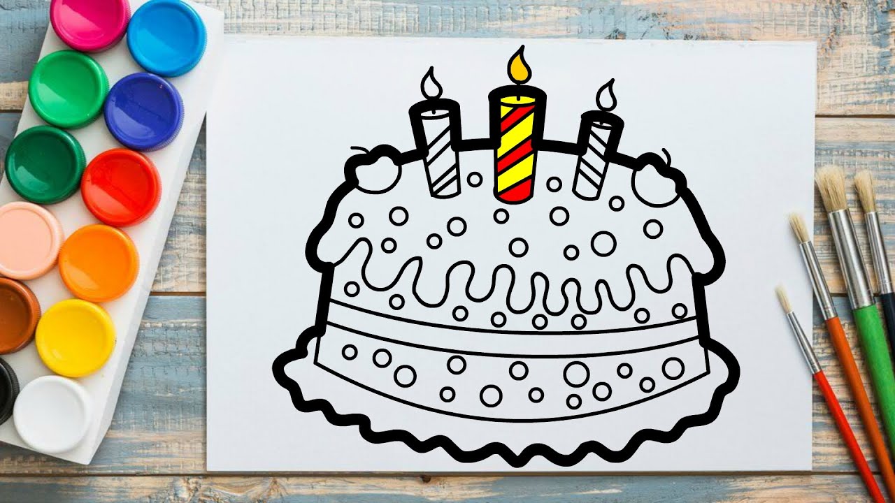 How to Draw a Cute Cake #cakedrawingeasy - YouTube