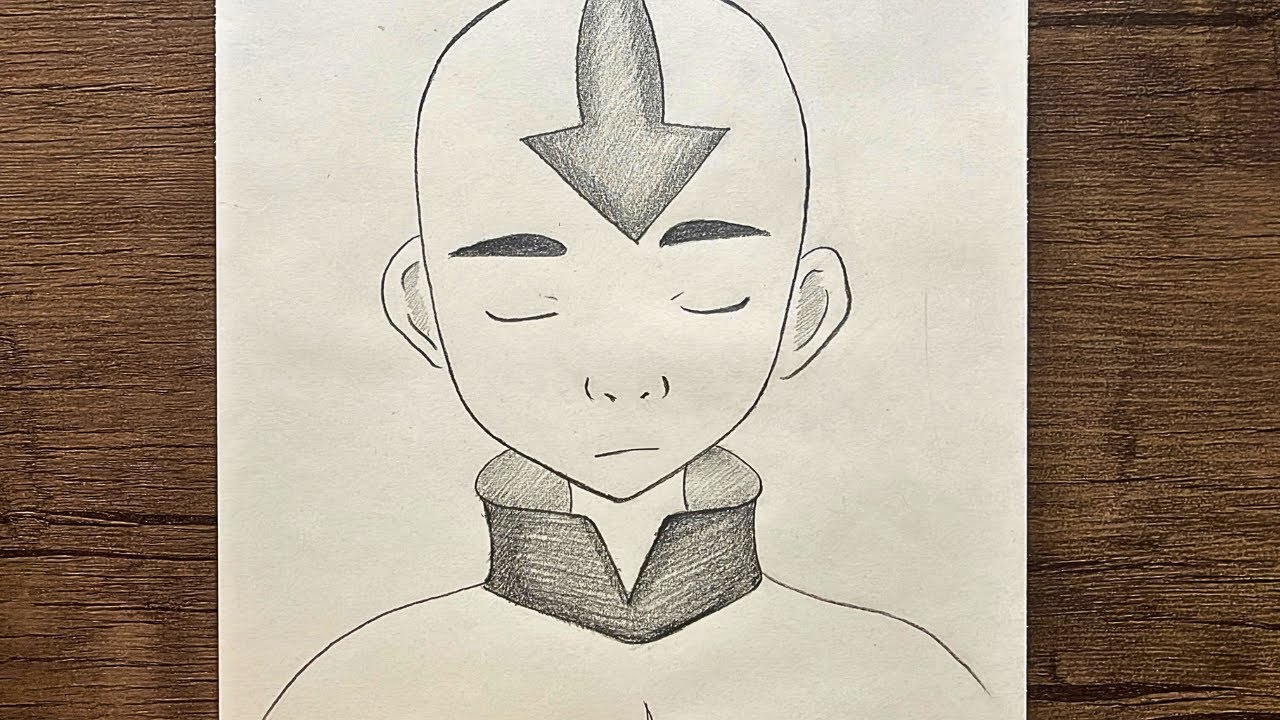 Easy cartoon drawing | how to Aang [THE AVATAR ] step-by-step - YouTube