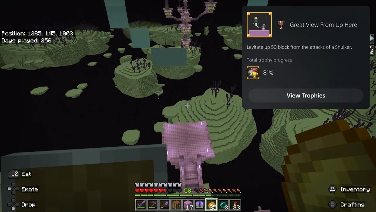 Great View from Up Here - Trophy Guide | Minecraft - YouTube