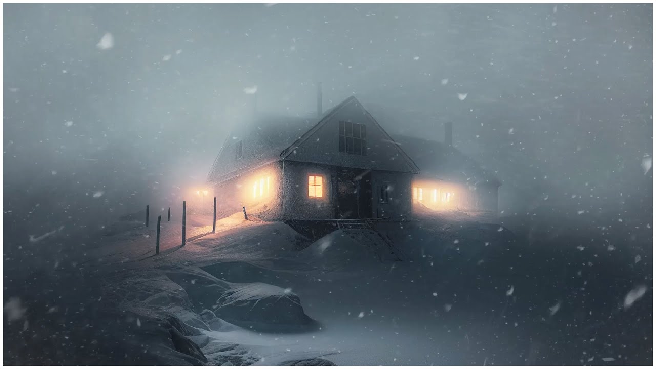 Intense Blizzard at a Frozen Hut┇Snow Ambience┇Freezing Snow Storm ...