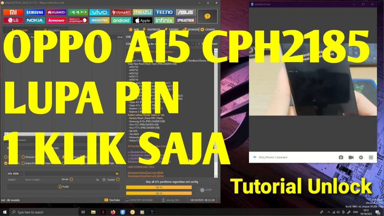 OPPO A15 CPH2185 LUPA PIN VIA UNLOCKTOOL#unlocktool #lupapola - YouTube