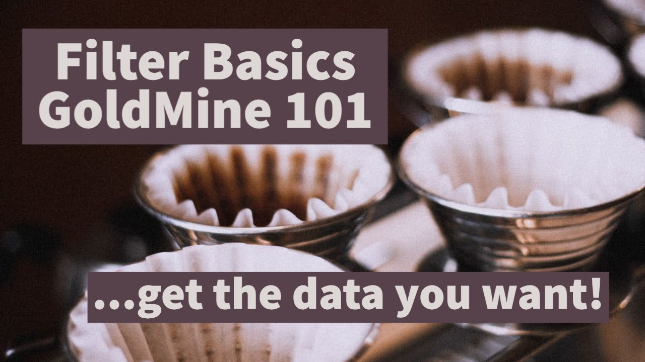 Filter Basics with GoldMine CRM - YouTube