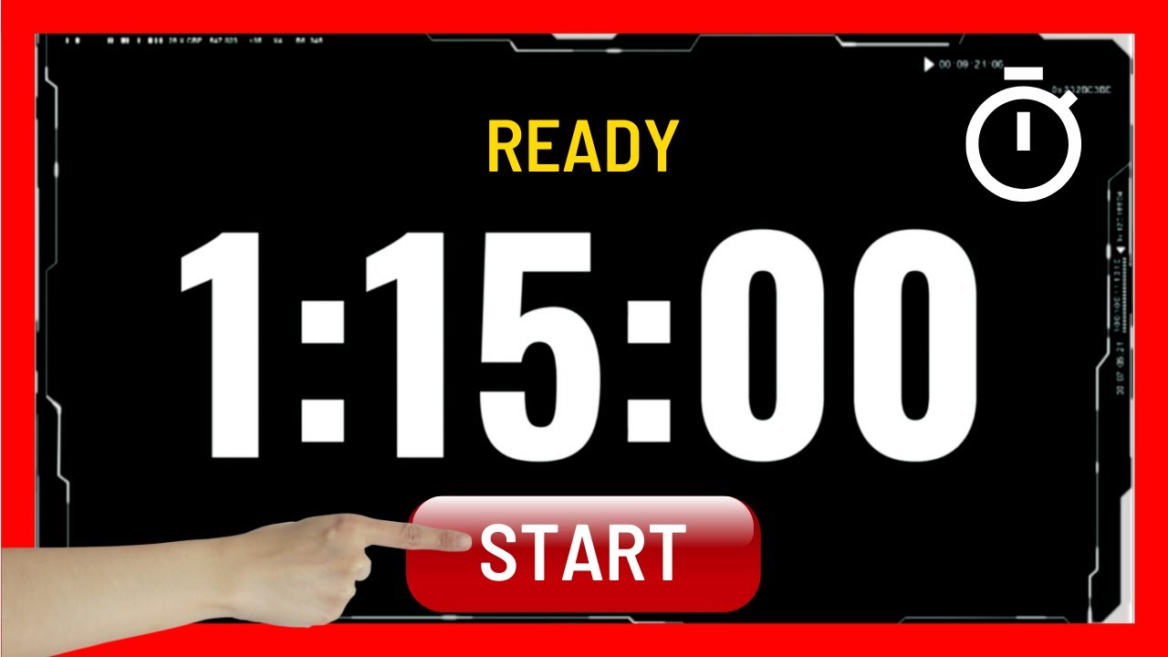 1 hour 15 minute count up timer | BLACK EDITION ⏱ - YouTube