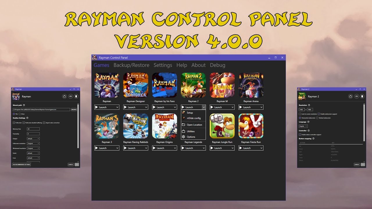 Rayman Control Panel - Version 4.0.0 - YouTube