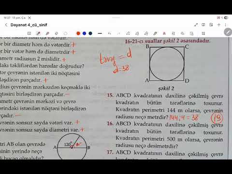 Dəyanət 4-cü sinif / Mövzu 22 / Çevrə