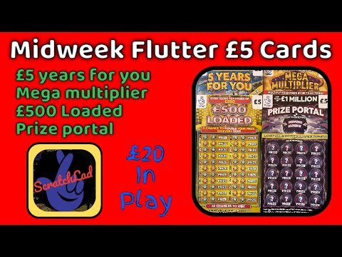 £20 of National lottery scratch cards- 5 years for you Mega multiplier ...