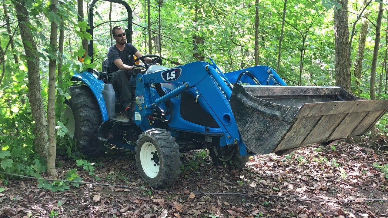 #155 Big Ash tree VS. LS tractor! Log skidding and firewood fun - YouTube