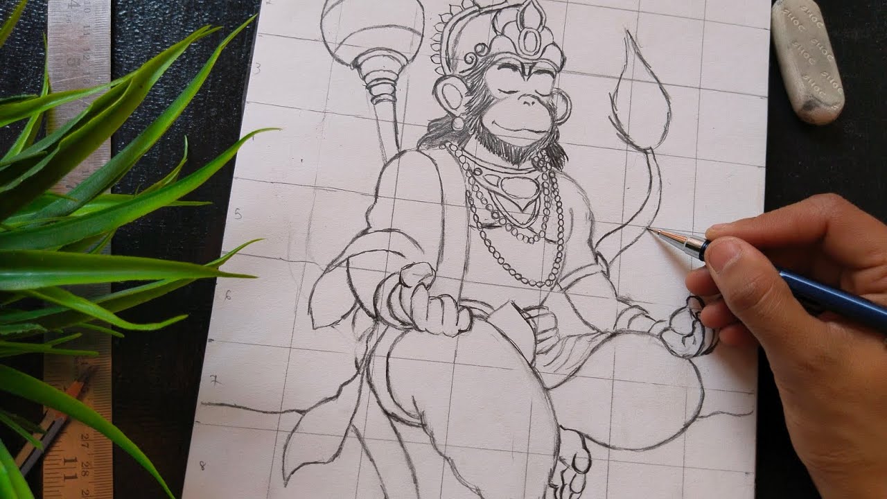 how to draw Hanuman step by step easy || how to draw Hanuman || how to ...