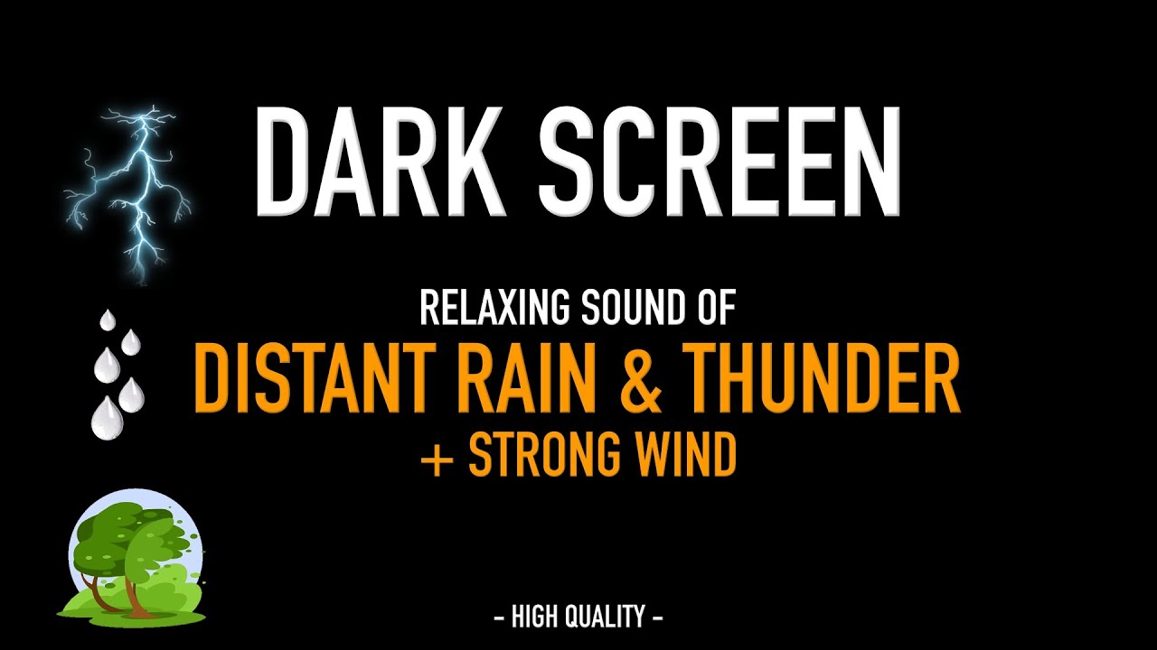 Powerful Storm Sounds: Distant Rain, Thunder, And Strong Wind - YouTube