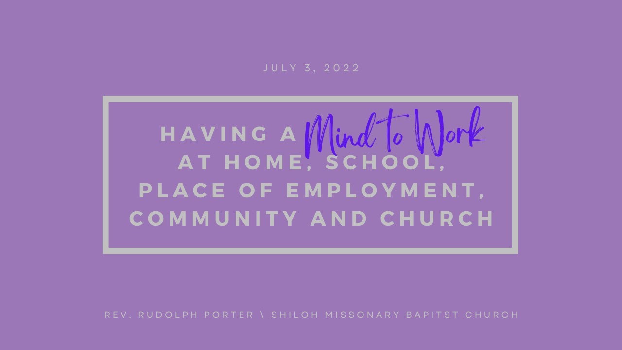 Having a Mind to Work at Home, School, Place of Employment, Community ...
