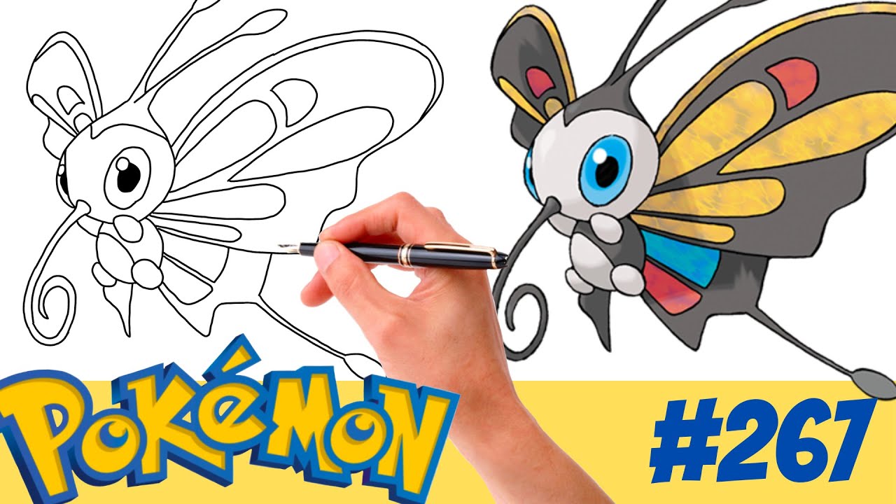 Cómo dibujar BEAUTIFLY POKEMON #267 | FÁCIL | Generación 3 - YouTube