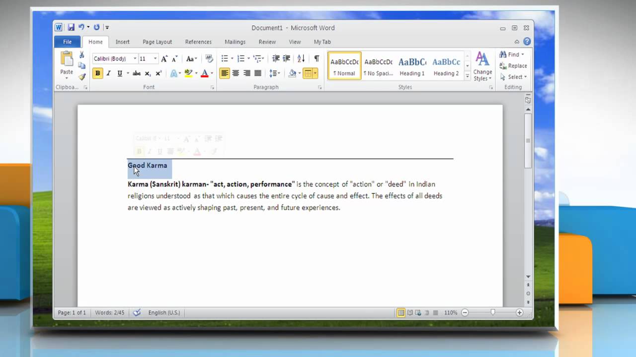 Microsoft® Word 2010: Add lines and boxes to document on Windows® XP ...
