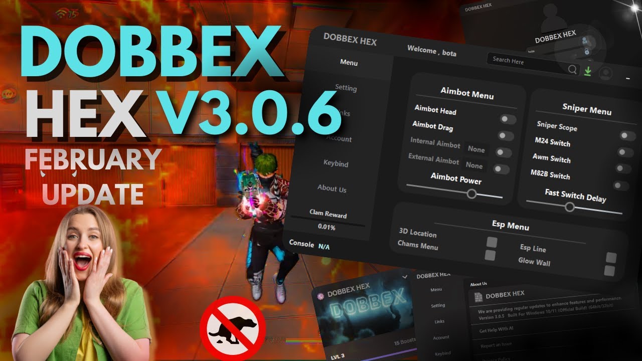 DOBBEX HEX PREMIUM v3.0.6 | 100% ANTIBAN | FREE FIRE PC PANEL 💻 - YouTube