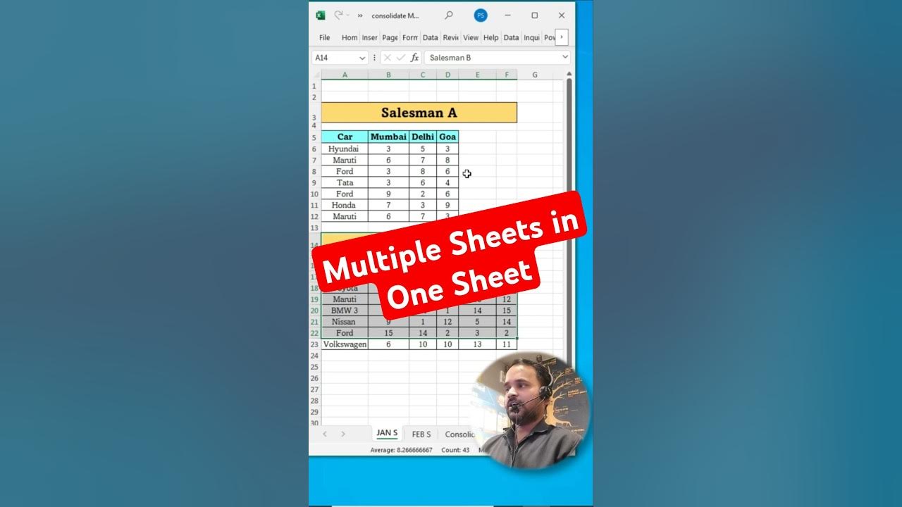 Consolidate Multiple Sheets in One Sheet | Combine Multiple Sheets in ...