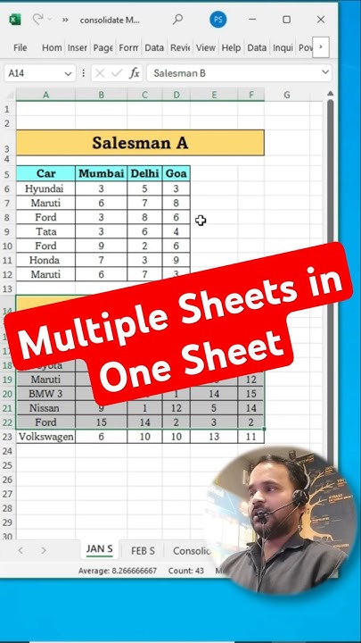 Consolidate Multiple Sheets in One Sheet | Combine Multiple Sheets in ...