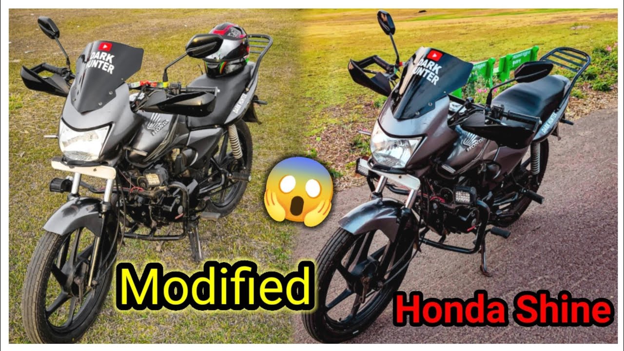 MODIFIED TOURING BIKE !! MODIFIED HONDA CB SHINE 125 !! DARK HUNTER ...