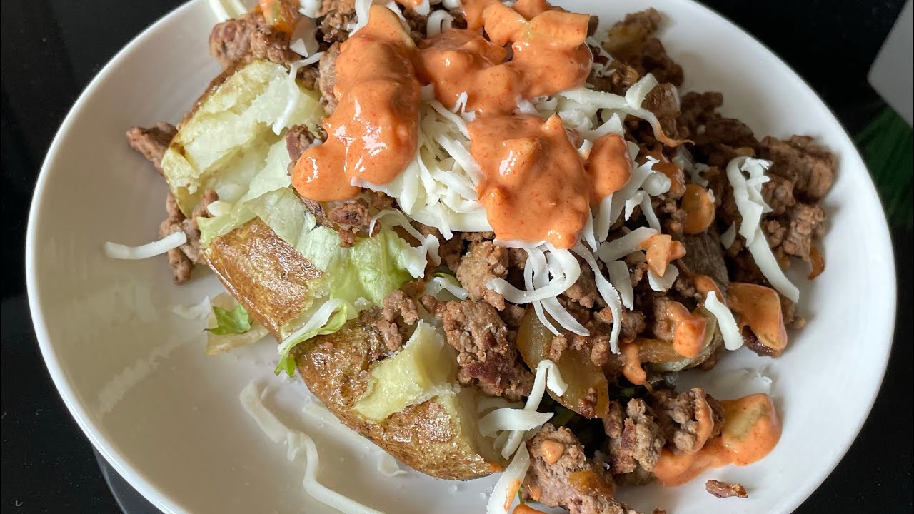 High protein meal | loaded cheeseburger potato @moviestarchef4413 - YouTube