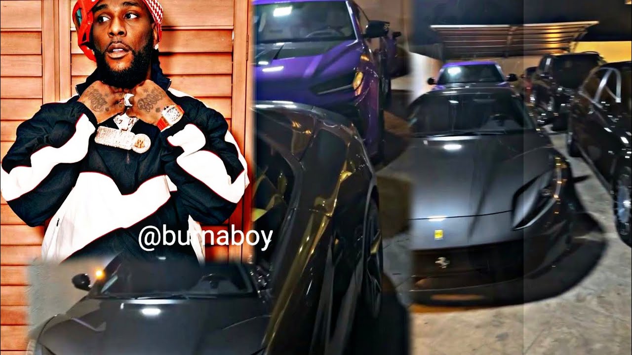 Burnaboy in Nigeria as he flaunts his exotic cars at Lagos garage - YouTube