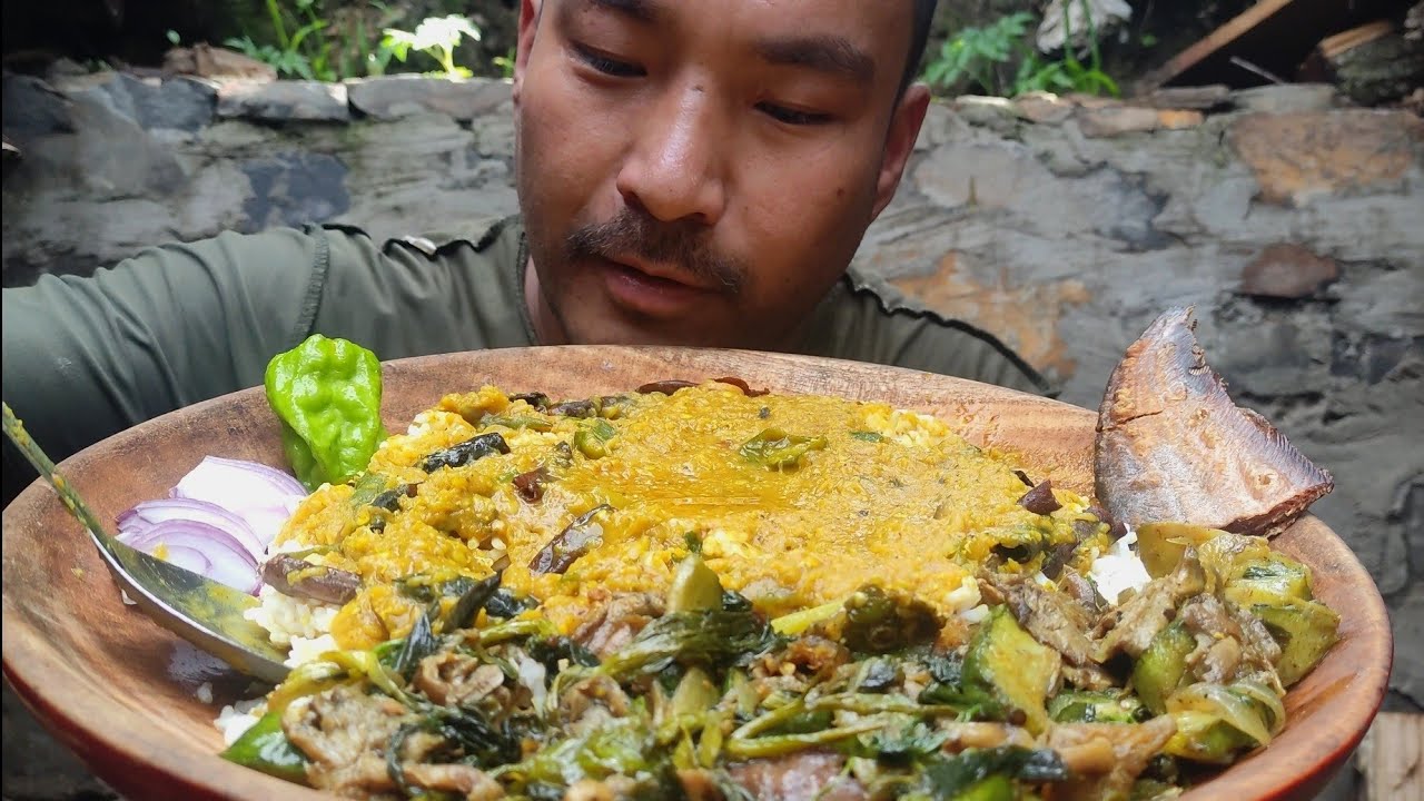 why always meat, today Dall fry curry, wild mushroom and chayote fry ...