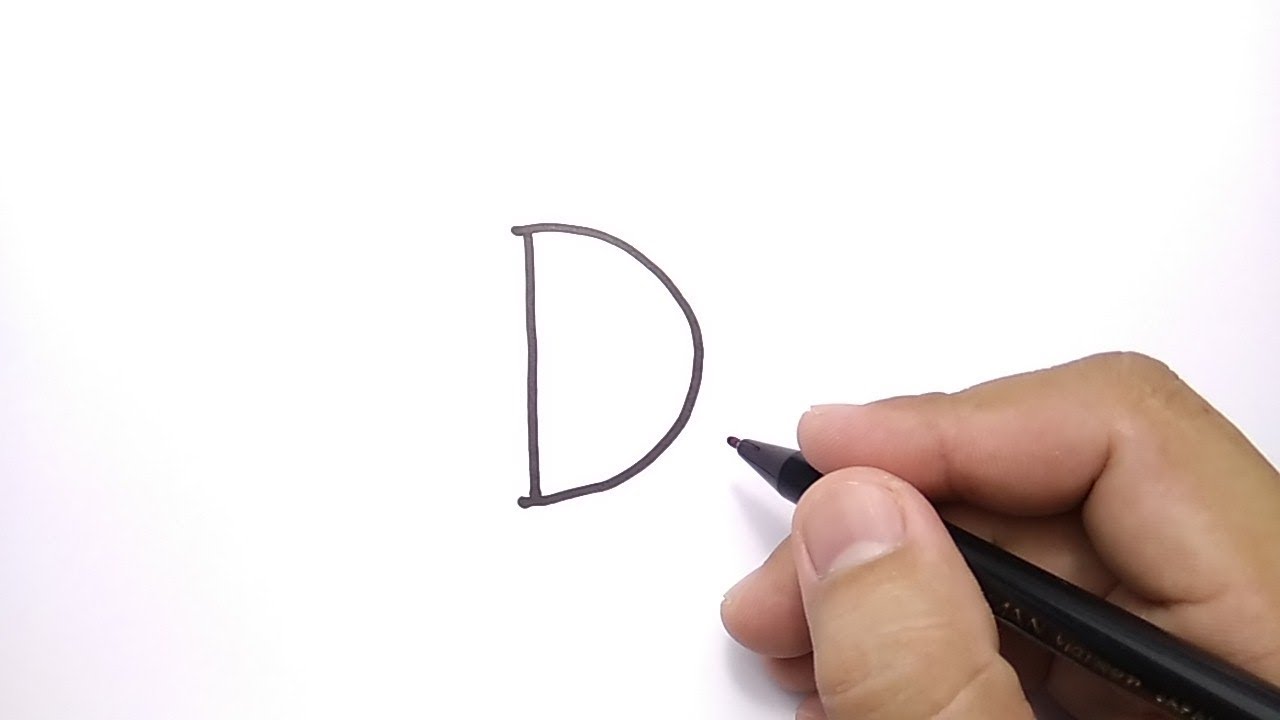 VERY EASY, how to turn letter D into DONALD DUCK CARTOON for KIDS ...