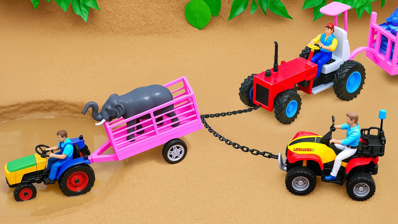 Diy mini tractor trolley soil unload in mud farm science project - YouTube
