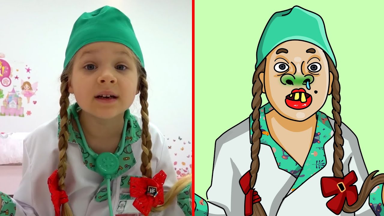 Diana turns into a superheroes and helps the family || Drawing Funny ...