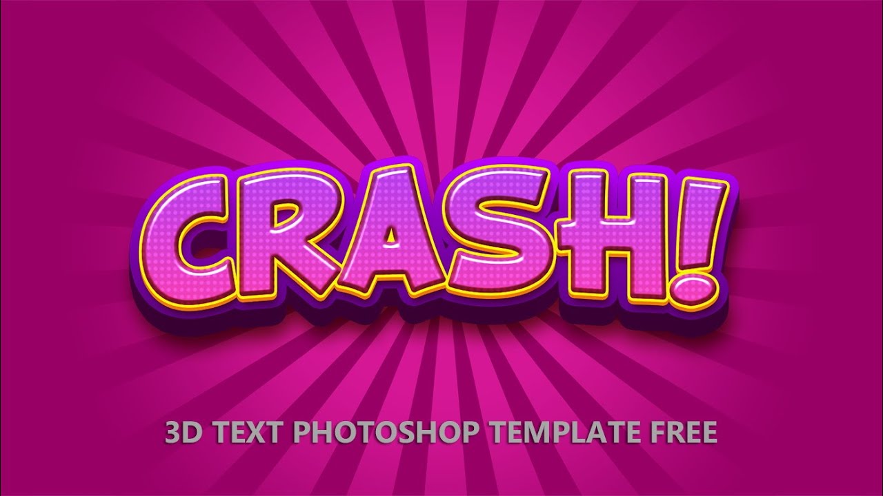 CRASH 3D Text Editable Photoshop | FREE PSD Style 117 - YouTube