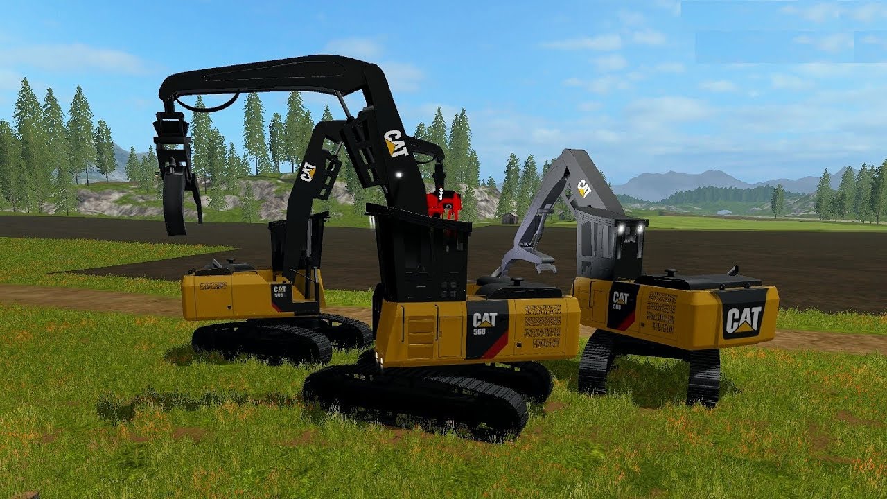 Farming Simulator 17 Mods - Cat 568 Logging Machines - YouTube