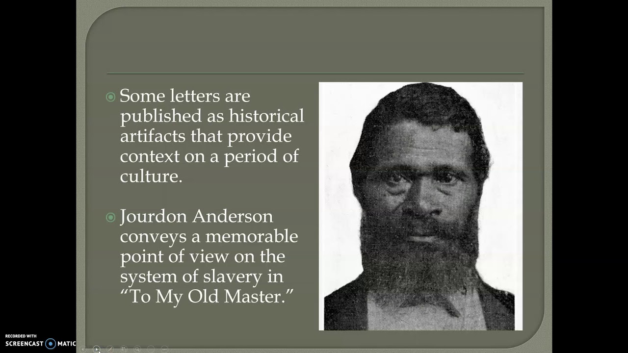 "To My Old Master" Notes - YouTube