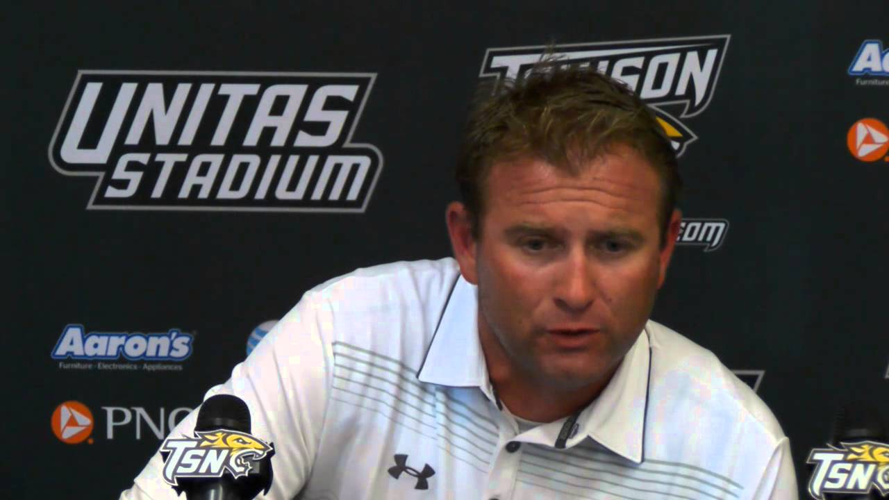 Towson Football Head Coach Rob Ambrose after loss to CCSU - YouTube