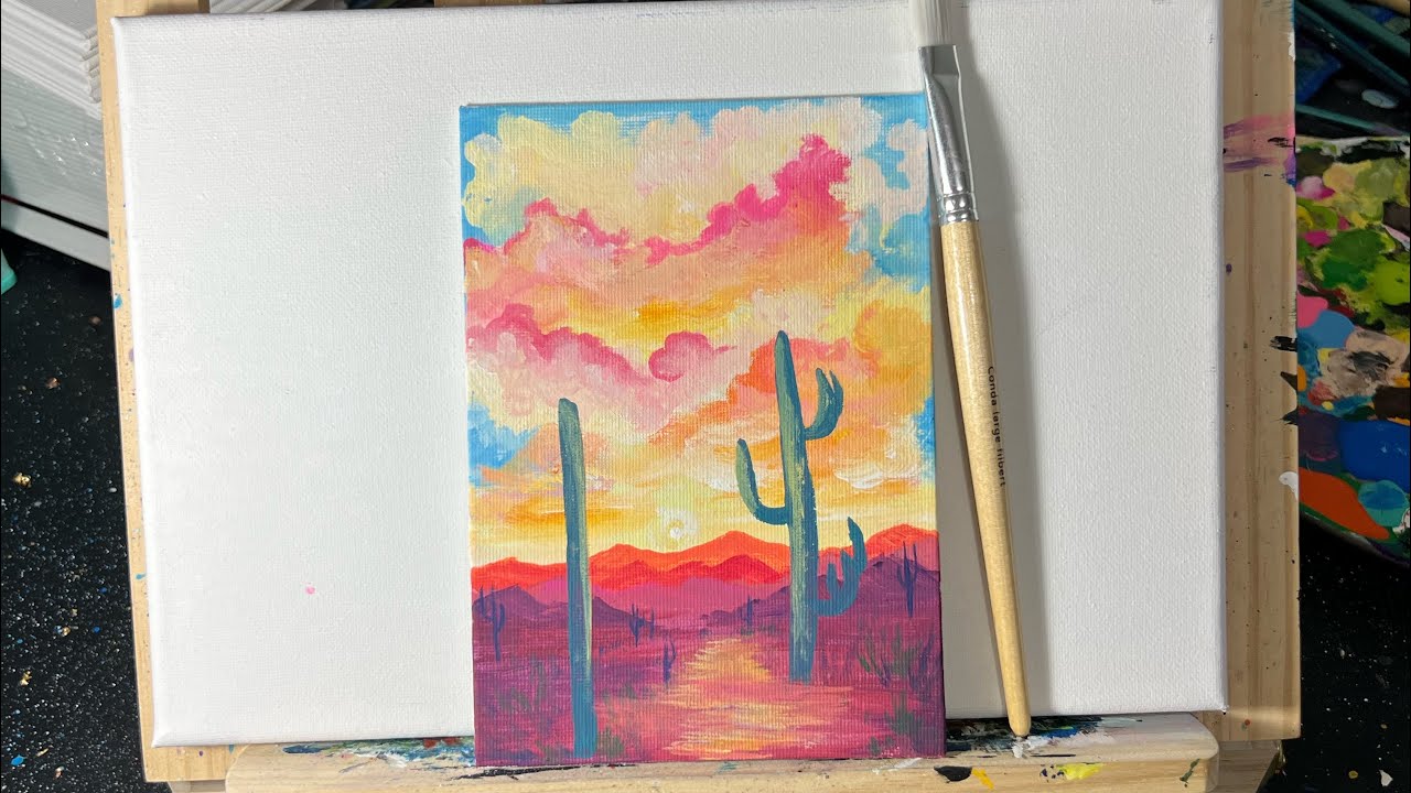Desert Painting How to Paint Acrylic Easy Step by Step Tutorial ...
