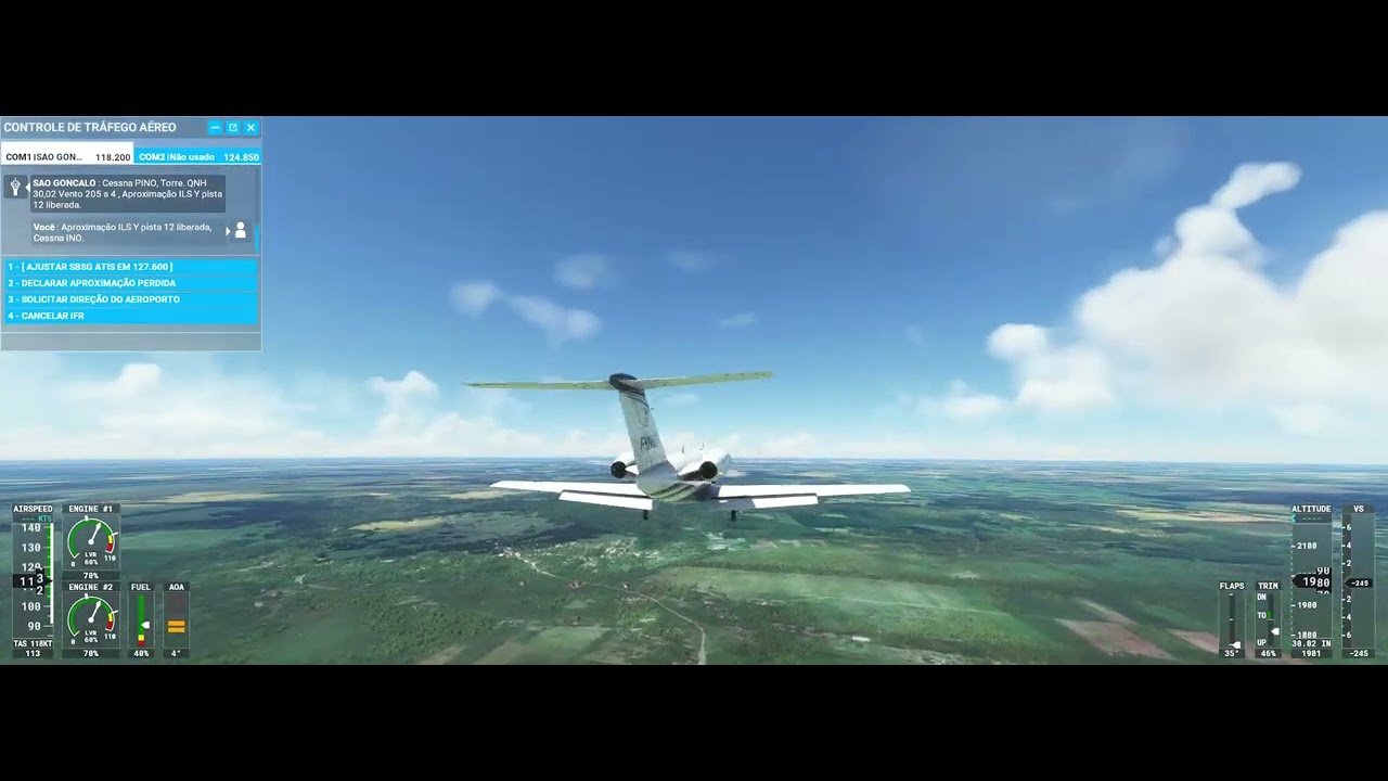 MSFS2020 - Vôo Mossoró-Natal SBMS-SBSG Cessna Citation CJ4 - Final Approach - YouTube