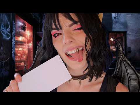 ASMR Roleplay | Goth Hooters Love Demon Waitress, Sylk | (metal music, restaurant ambiance)