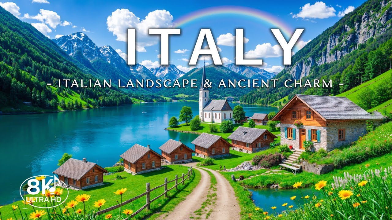 Italy in 8K | Peaceful Piano Music with Italian Landscapes, Lakes ...