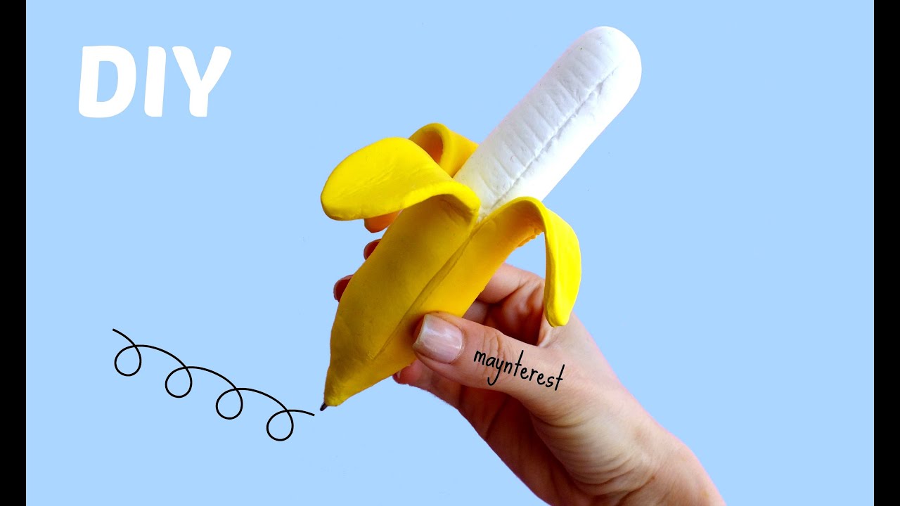DIY BANANA PEN - Decorate your pens for back to school - YouTube