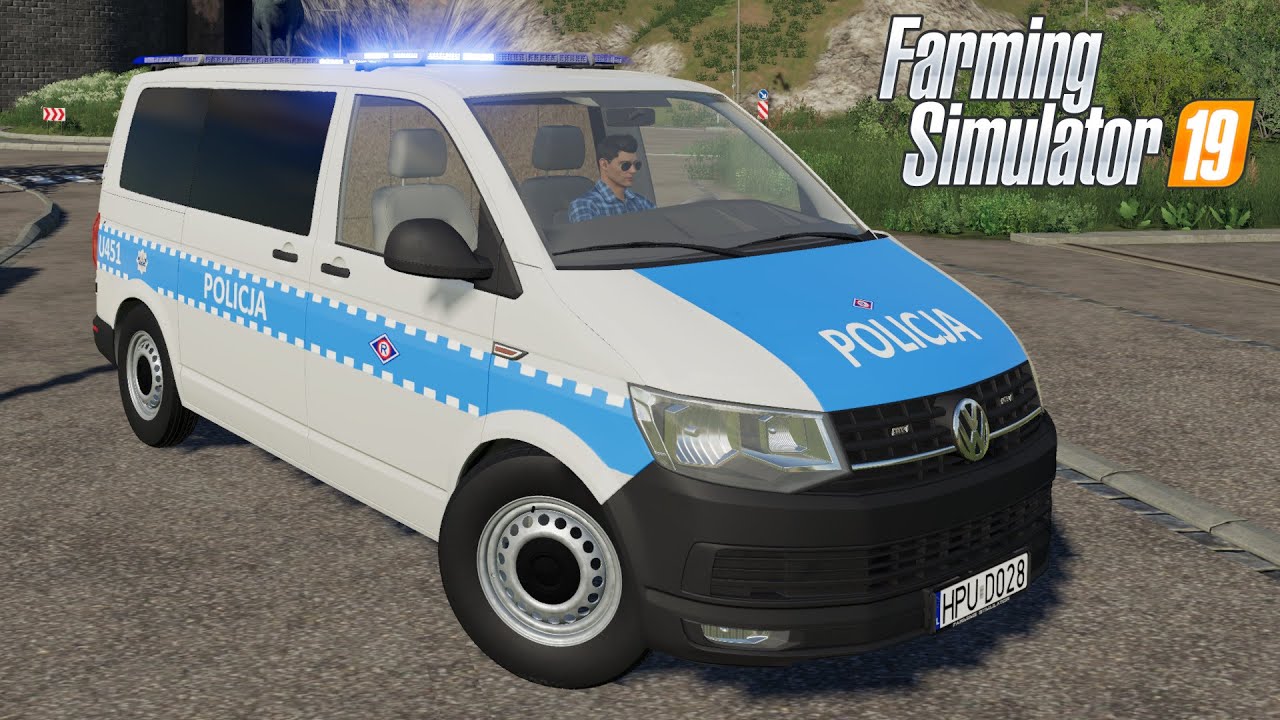 FS19 - Volkswagen Transporter T6 Police Car - Farming Simulator 2019 ...