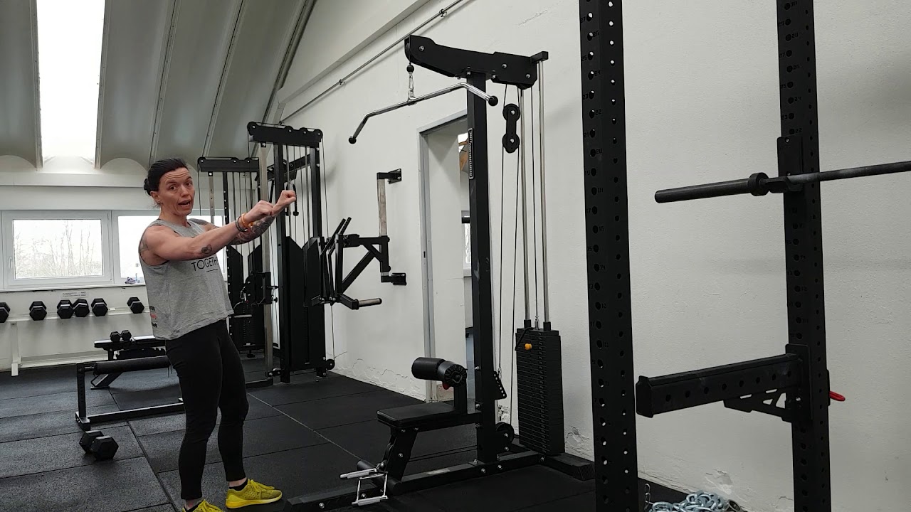 straight arm push down - YouTube