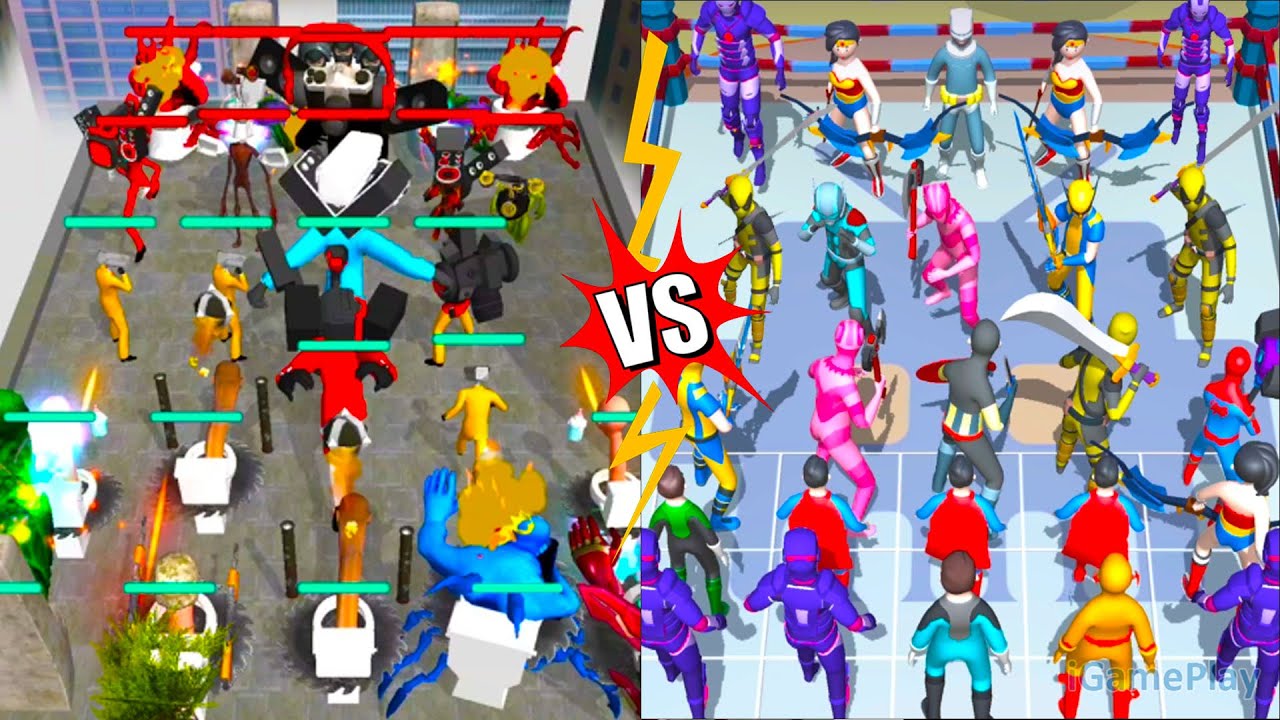 Merge Toilet Battle VS Merge Supper Hero, Merge Battle Gameplay - YouTube