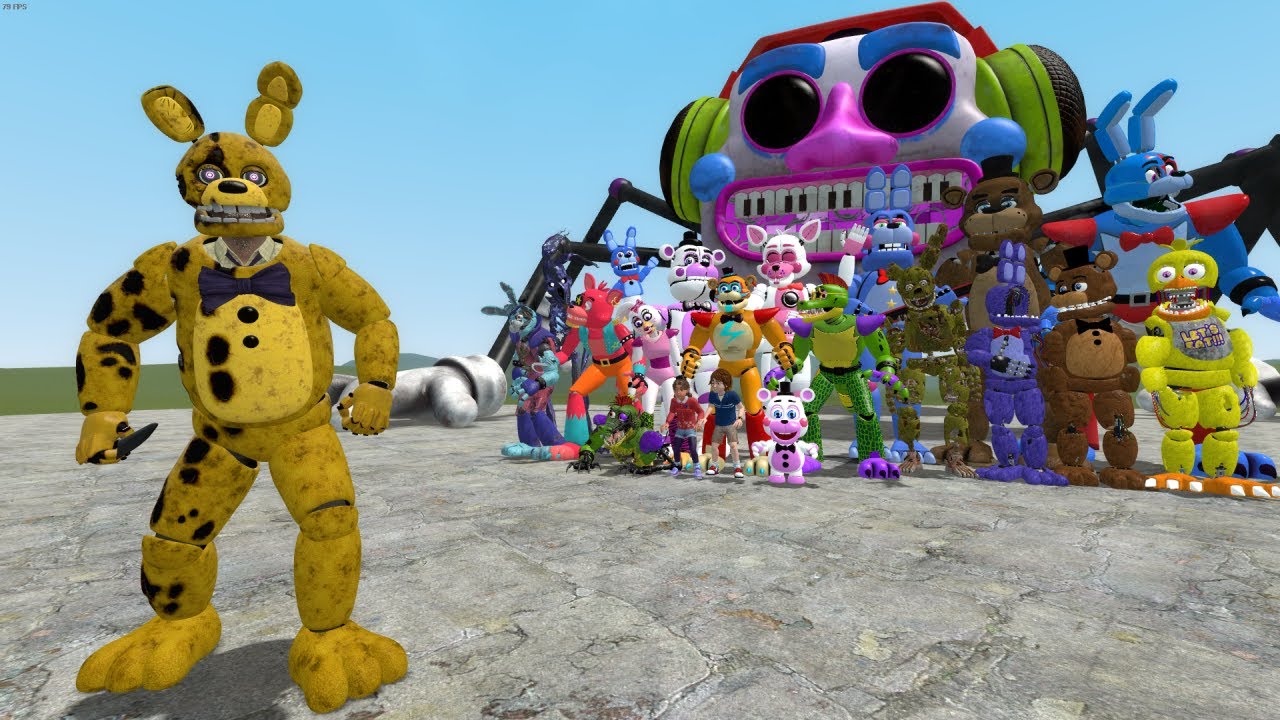 NEW FNAF MOVIE SPRINGBONNIE VS ALL FNAF 1-9 SECURITY BREACH ...