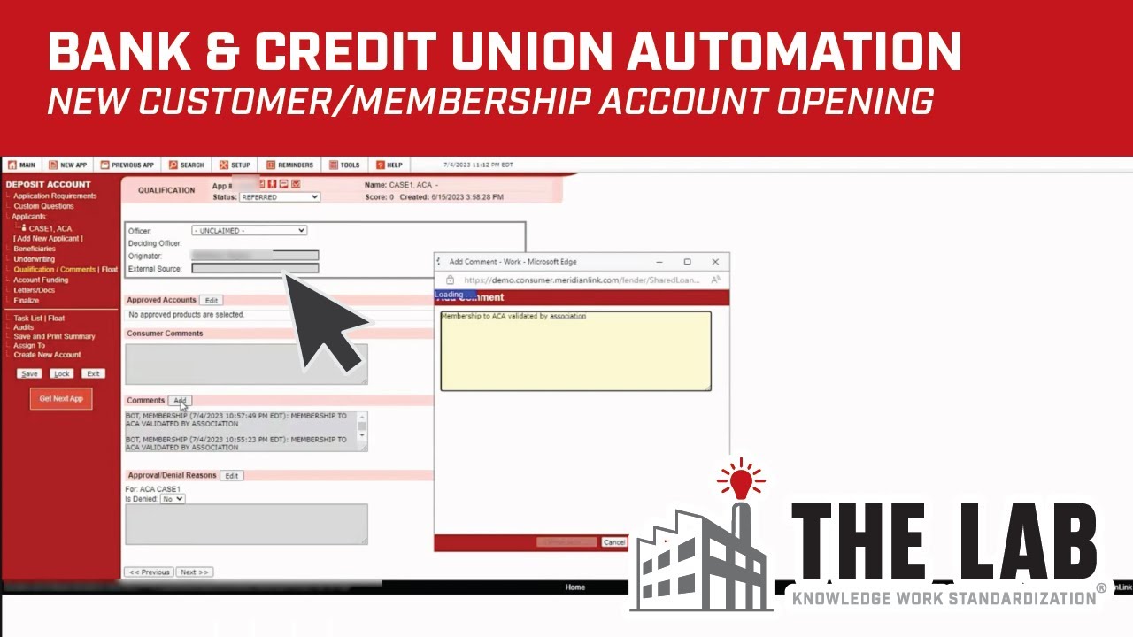 Bank/Credit Union: New Customer/Member Account-Opening Automation & AI ...
