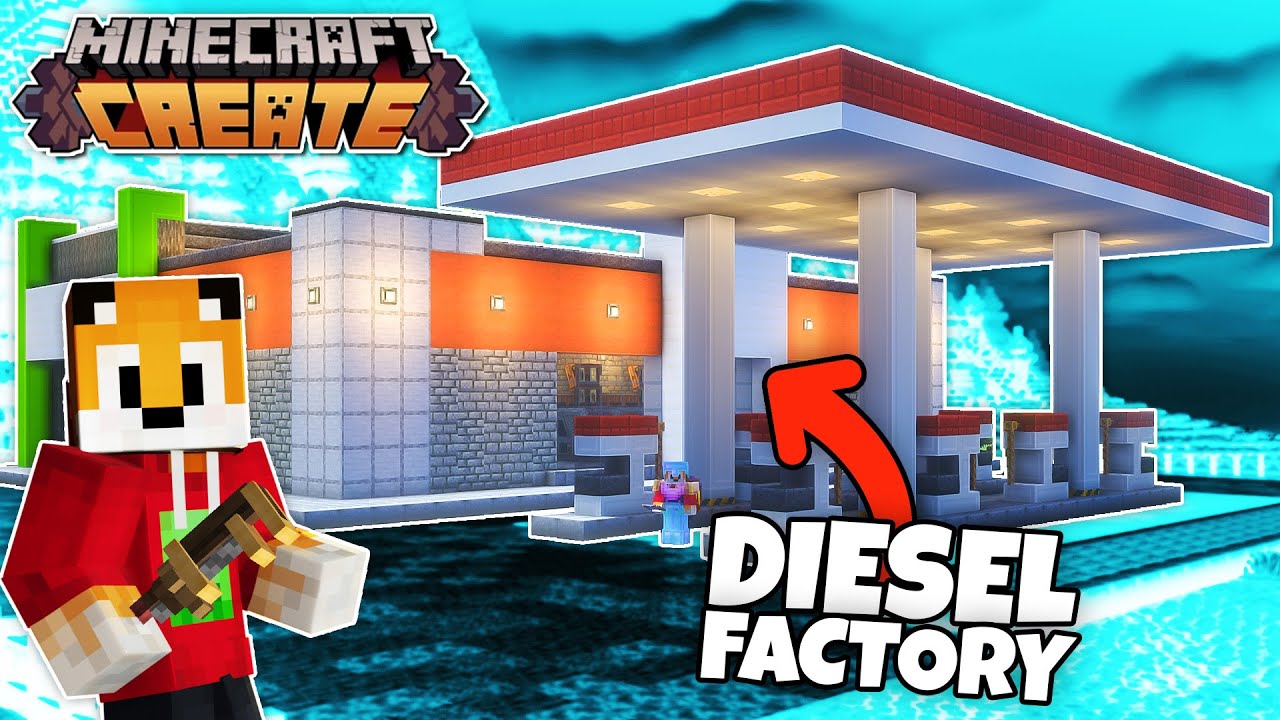 I built a HUGE DIESEL FACTORY in Minecraft Create Mod - YouTube
