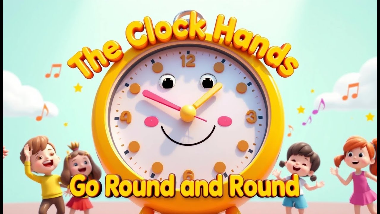 The Clock Hands Go Round and Round | Fun Kids Song About Time 🕒 - YouTube