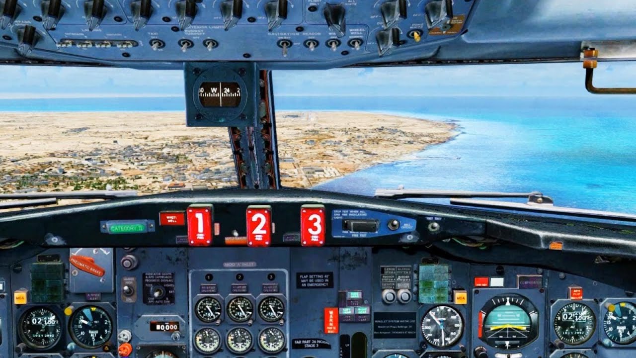 Alitalia Boeing 727 Landing @ Djerba ( Cockpit ) ( HD ) - YouTube